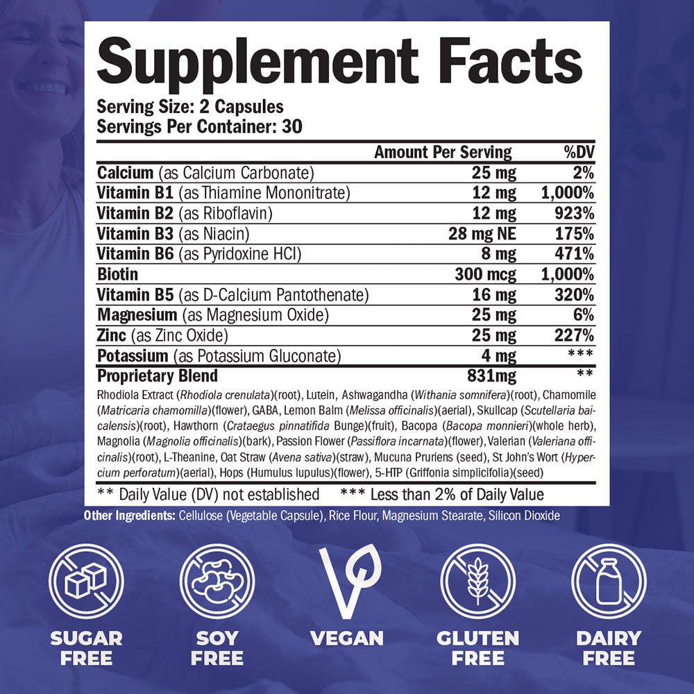 Best STRESS RELIEF Supplement for RELAX, MOOD, ENERGY & BRAIN Health ...